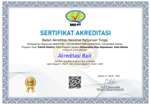 SERTIFIKAT AKREDITASI TEKNIK ELEKTRO – Universitas Riau Kepulauan